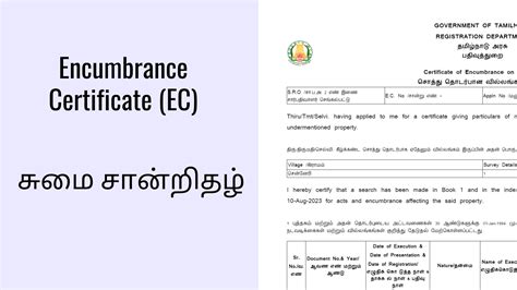 Tamil Nadu Encumbrance Certificate EC