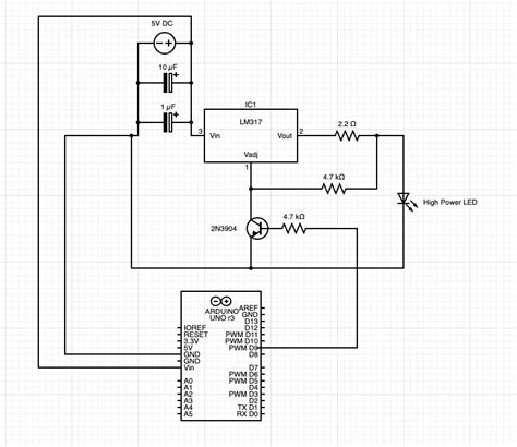 High Power Led Correctly With Lm317 Irf520n For Arduino Control