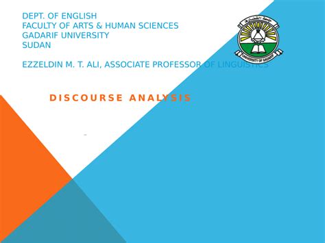 Pdf Discourse Analysis Linguistics