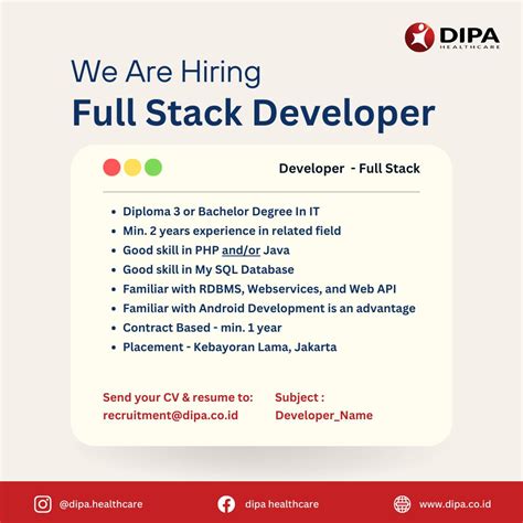 Dipa Healthcare On Linkedin Jobseekers Programmer Developer