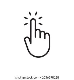 Hand Clicking Linear Icon Pointer Mouse Stock Vector Royalty Free Shutterstock