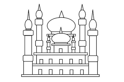 Sketsa Gambar Arsitektur Masjid