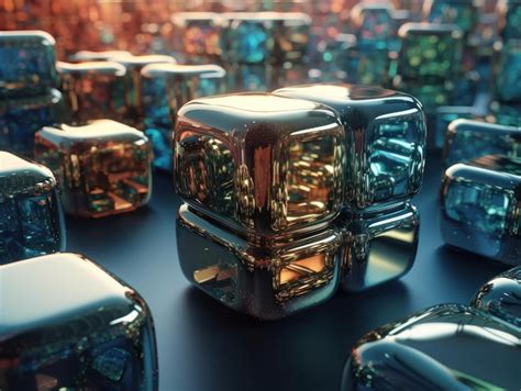 Premium Ai Image Futuristic Glass Cubes Background Abstract Geometric Mosaic Grid Square Tiles