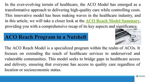 Aco Reach Model Summary A Brief Overview Pptx