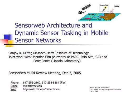 Ppt Sensorweb Architecture And Dynamic Sensor Tasking In Mobile Sensor Networks Powerpoint