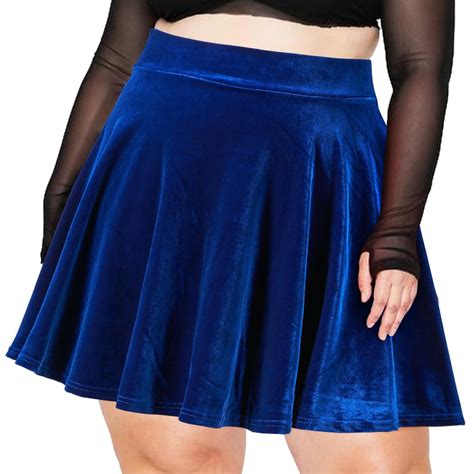 Plus Size Mini Skirt Velvet High Waisted Winter丨moon Wood