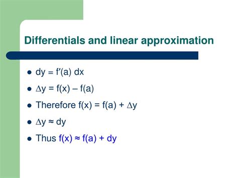 PPT Linear Approximation And Differentials Section PowerPoint Presentation ID