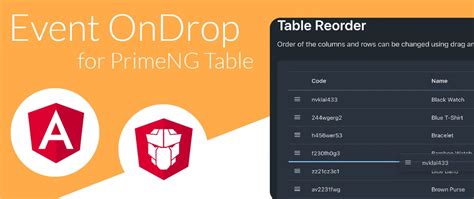 Event Ondrop For Primeng Table Dev Community