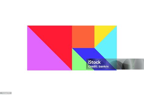 흰색 배경 에 정사각형 또는 직사각형 모양에 색상 Tangram 퍼즐 칠교놀이에 대한 스톡 벡터 아트 및 기타 이미지 칠교놀이 벡터 패턴 Istock