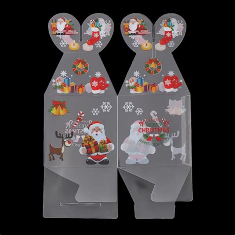 Прозрачная коробка для конфет Рождественское украшение Подарочная коробка и упаковка Санта Клаус