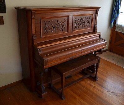 Antique 1880 Era Newby And Evans Upright Piano Victorian Style Very