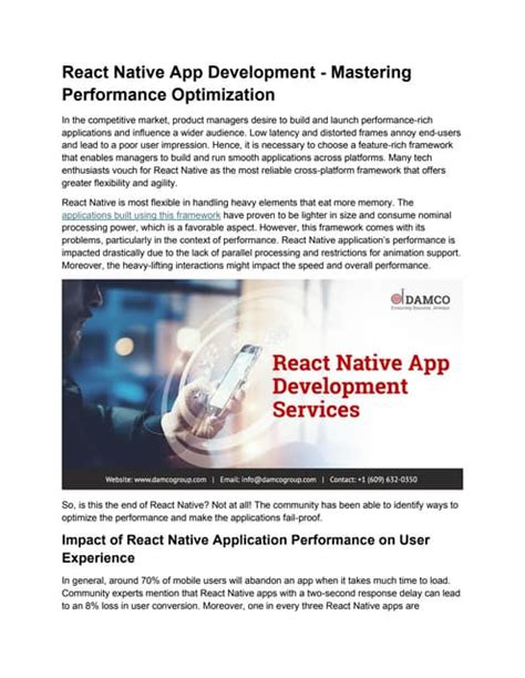 How Optimizing React Native Apps Drive User Retention Pdf