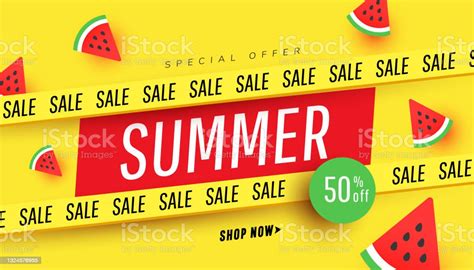 열대 해변 액세서리 잘 익은 수박 슬라이스 배경여름 판매 벡터 일러스트레이션 웹사이트 전단지 및 포스터용 프로모션 배너 50에 대한 스톡 벡터 아트 및 기타 이미지 Istock