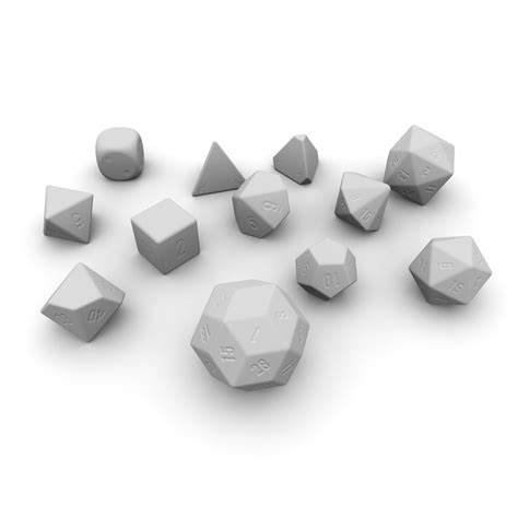 3d Polyhedral Dice Set Model