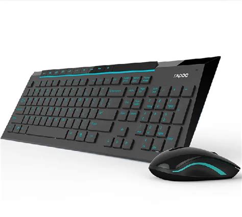 Rapoo P Wireless Optics Keyboard Mouse Rapoo Keyboard With Blue Backlit Wireless Mouse In