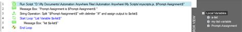 Rpa Automationanywhere Javascript Multiple Variables Output Stack