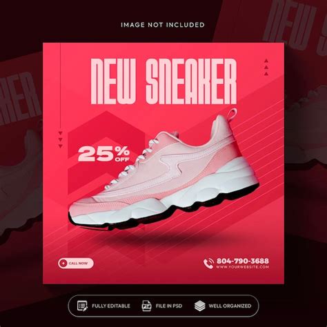 신발 소셜 미디어 포스트 또는 사각형 배너 디자인 템플릿 무료 Psd 파일