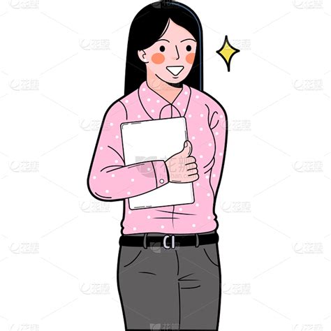 手绘漫画风人物插画贴纸