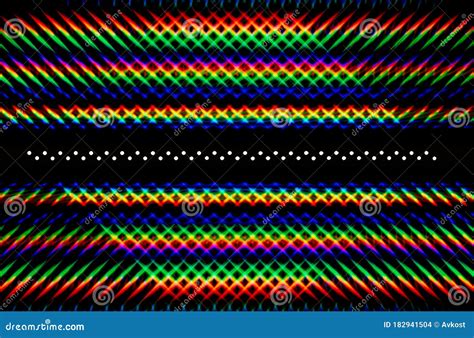 Photo Of A Diffraction Pattern From A Line Of Leds Distribution Of Energy Over Wavelengths In