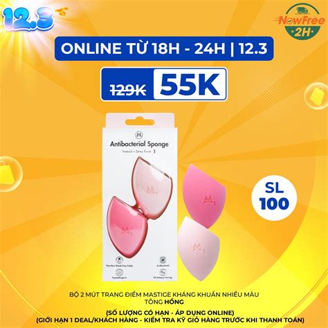 Hasaki Beauty And Clinic 🌟bộ 2 Mút Trang Điểm Mastige Kháng Khuẩn Nhiều Màu Tông Hồng GiÁ 55k