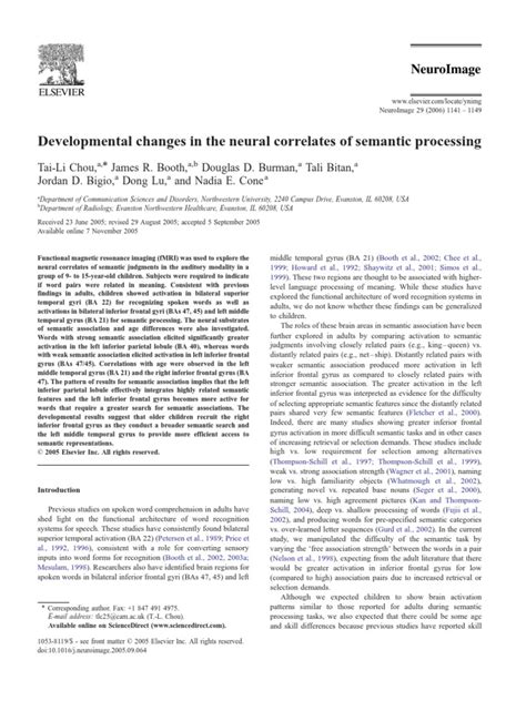 Developmental Semantic Processing Pdf Pdf Cingulate Cortex Wechsler Adult Intelligence Scale