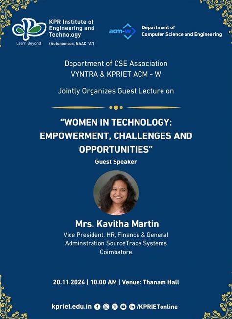 Shalini A P On Linkedin Acmw Acm Womenintech Acmwomen Kpriet Kprietacmw Empowerment
