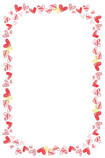 디자인 카드 배너 인사말 해피 발렌타인 데이 그런지 스타일의 마음으로 장식 된 프레임에 대한 텍스트 장소와 벡터 배경 매끄러운