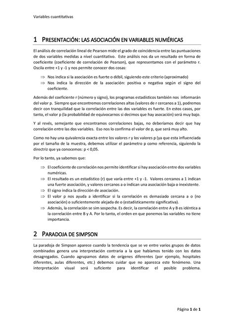Variables Cuantitativas Variables Cuantitativas Página 1 De 1 1