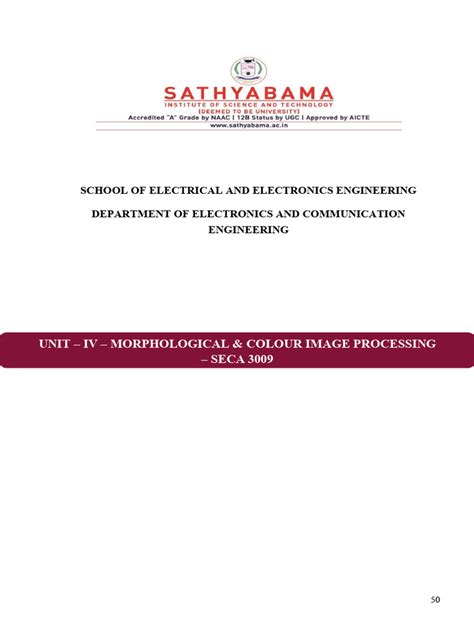 Morphological And Color Image Processing Course Material Pdf