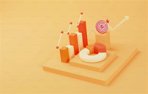 사업 전략 계획 및 목표 설정 재무 데이터 분석 및 비즈니스 성장은 노란색 배경에 원형 차트와 막대 그래프로 표시됩니다 3d 렌더링 그림 사진 Unsplash의 경제 이미지