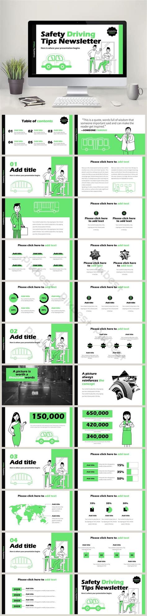 Safe Driving Skills White PowerPoint PPTX Template Free Download Pikbest