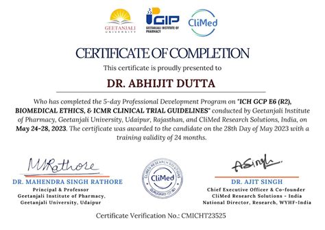 Abhijit Dutta On Linkedin Participated In The Five Days Professional Development Program On Ich