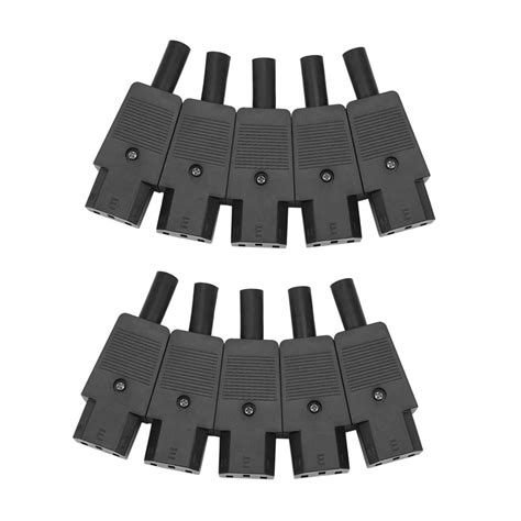 10pcs Iec 320 C13 Female Plug Adapter 3pin Socket Power Cord Rewirable Connector 10 X Iec C13
