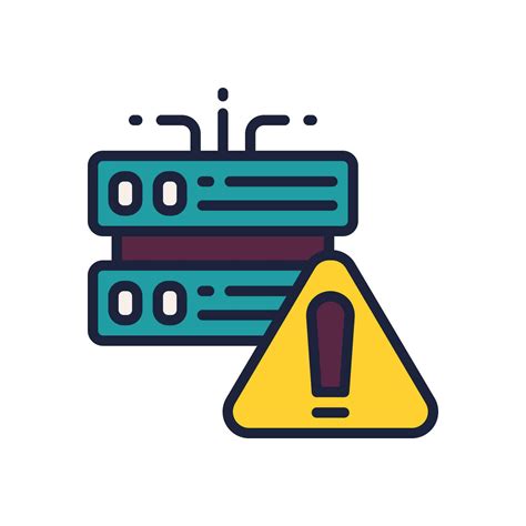 Server Warning Icon Vector Filled Color Icon For Your Website Mobile