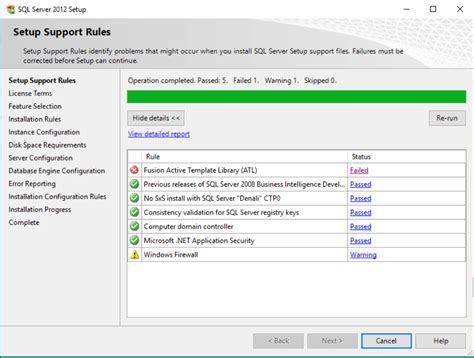 Troubleshooting SQL Server Installation Error Fusion ATL Rule