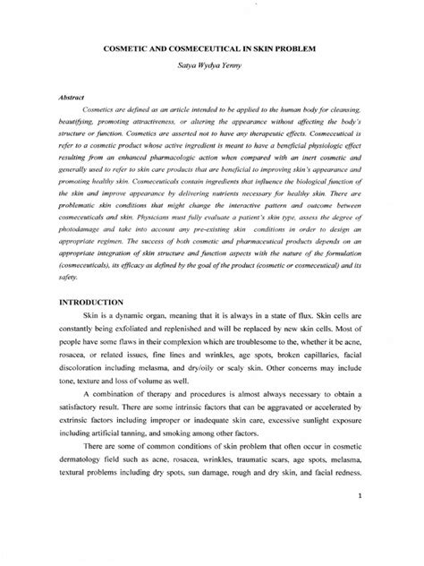 Cosmetic And Cosmeceutical In Skin Problem Pdf Pdf Sunscreen Vitamin E
