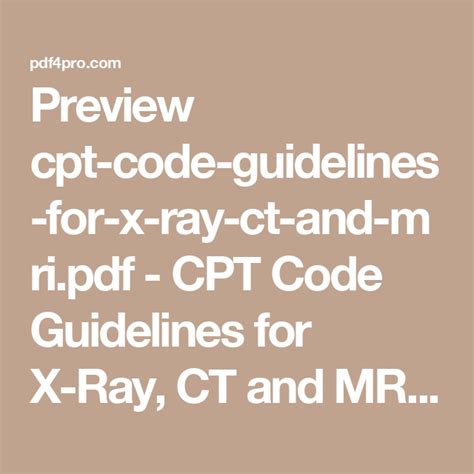 Preview Cpt Code Guidelines For X Ray Ct And Mripdf Cpt Code