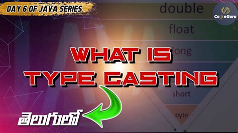 What Is Type Casting Day 6 Of Java Series Codeguru Youtube