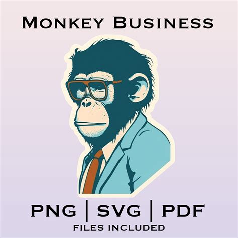 Monkey Business Sticker Instant Download For Crafting Files Included Ai Generative