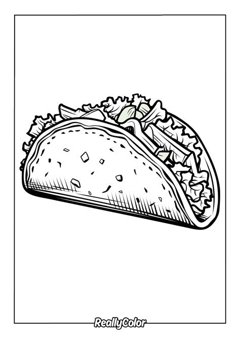 Free Printable Taco Coloring Pages