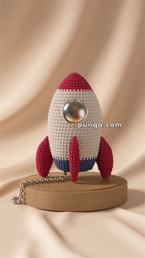 Amigurumi Rocket Keychain Free Crochet Pattern