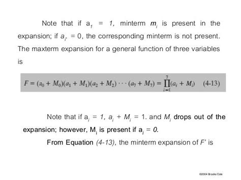 Applications Of Boolean Algebra Minterm And Maxterm Expansions