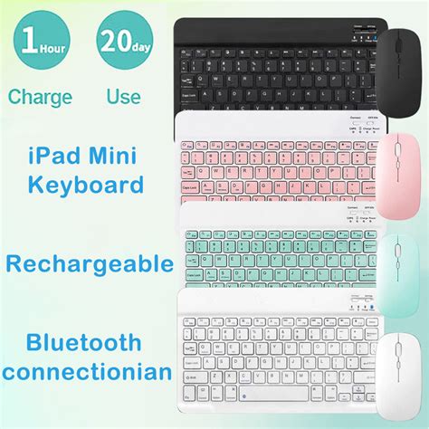 Jual 10 Inci Ultra Slim Nirkabel Bluetooth Keyboard Mouse Set Untuk Laptop Keyboard Mobile Mini