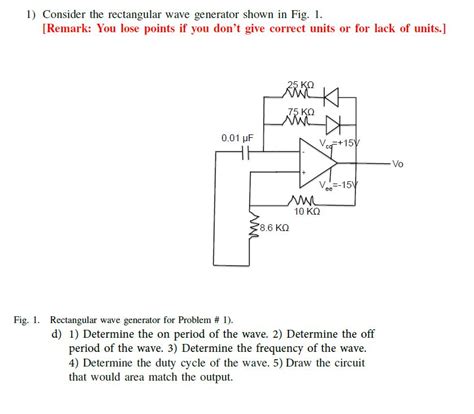 Solved Consider The Rectangular Wave Generator Shown In Chegg