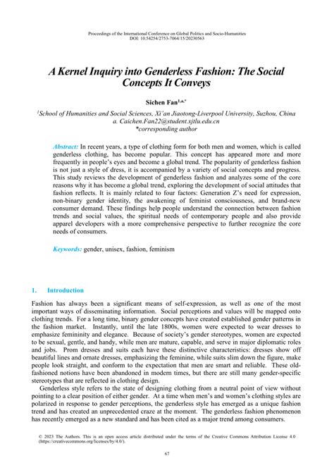 Pdf A Kernel Inquiry Into Genderless Fashion The Social Concepts It