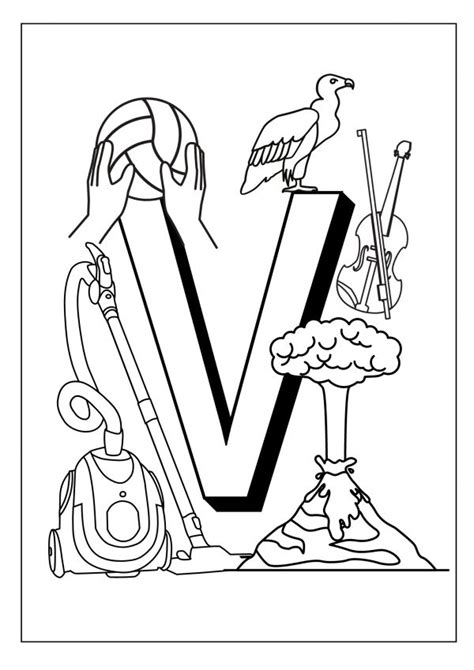 Free Letter V Pictures Worksheets Printable Pdf
