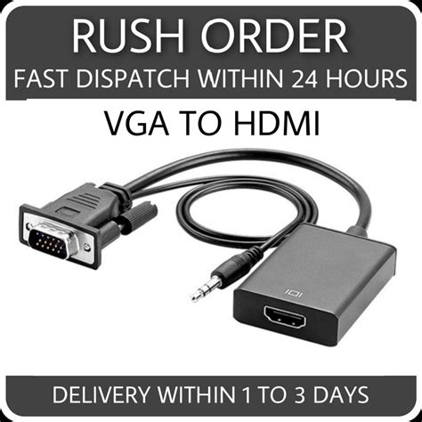 VGA Input To HDMI Output P HD Audio TV AV HDTV Video Cable