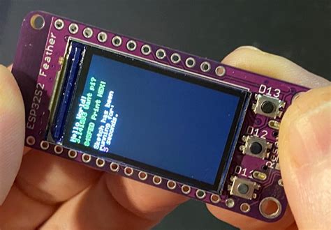 First Test Of ESPS32 S2 Feather With TFT Adafruit Industries Makers