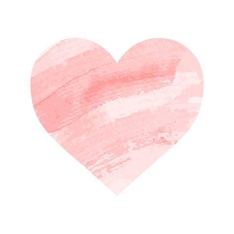 Pink Heart Shape Isolated On White Background Pink Hand Drawn Brush