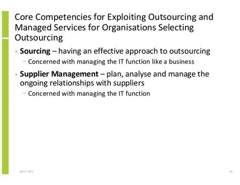 structured approach to implementing and operating outsourcing and man…